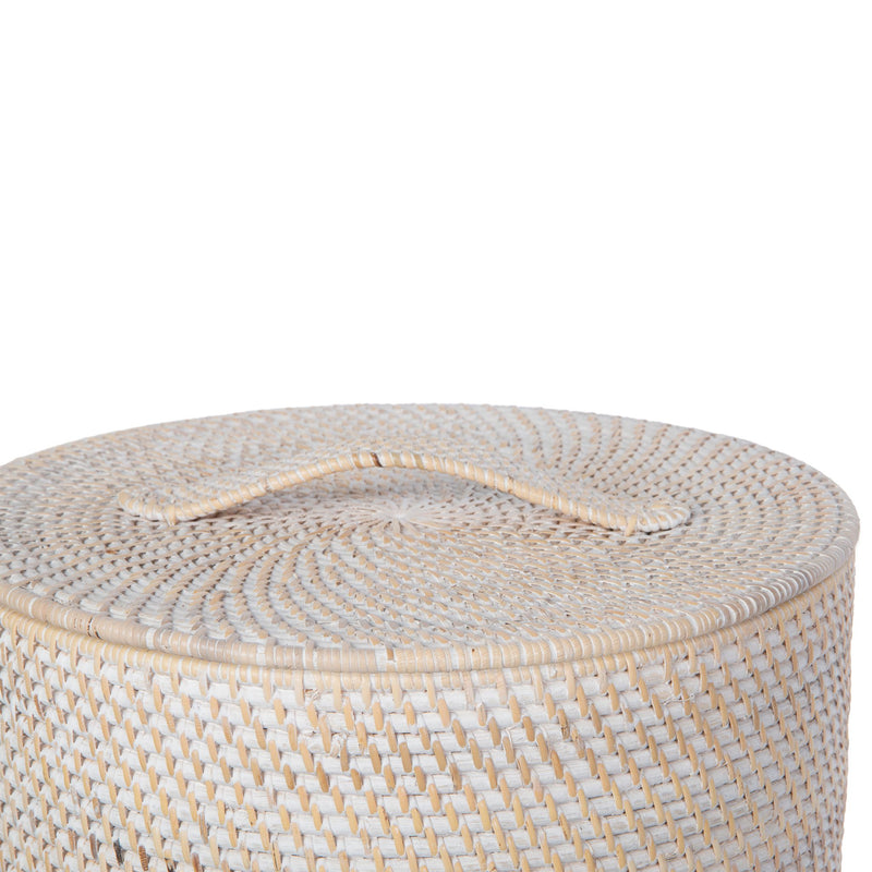 Loma Round Rattan Hamper with Liner, Apartment Size