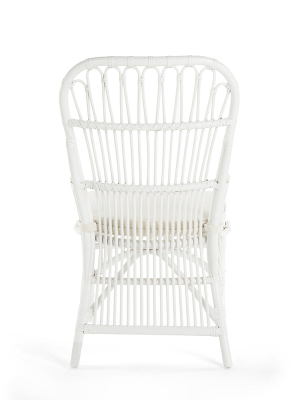 Rattan Loop Side Chair with Seat Cushion, Natural Color, Set of 2 Chai